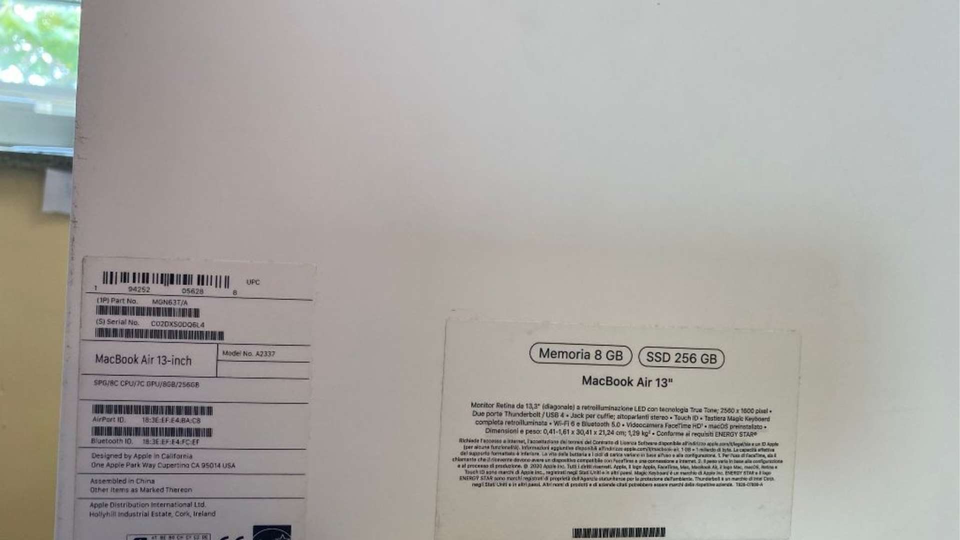 N°1 APPLE MACBOOK AIR 13.INC SPG/8C CPU/7C GPU/8GB/256GB ( GRADE A ...